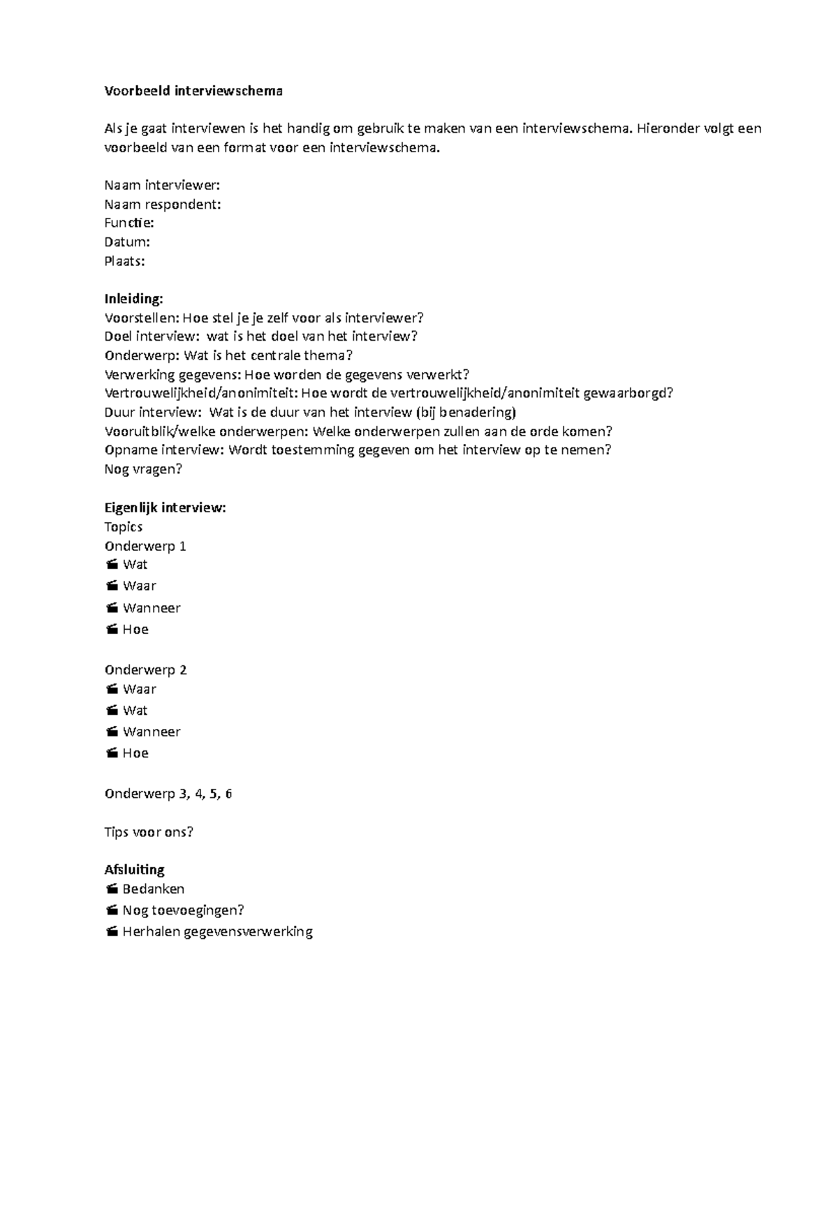 Interview Schema Format: Voorbereiding en Tips voor Succes - Studeersnel