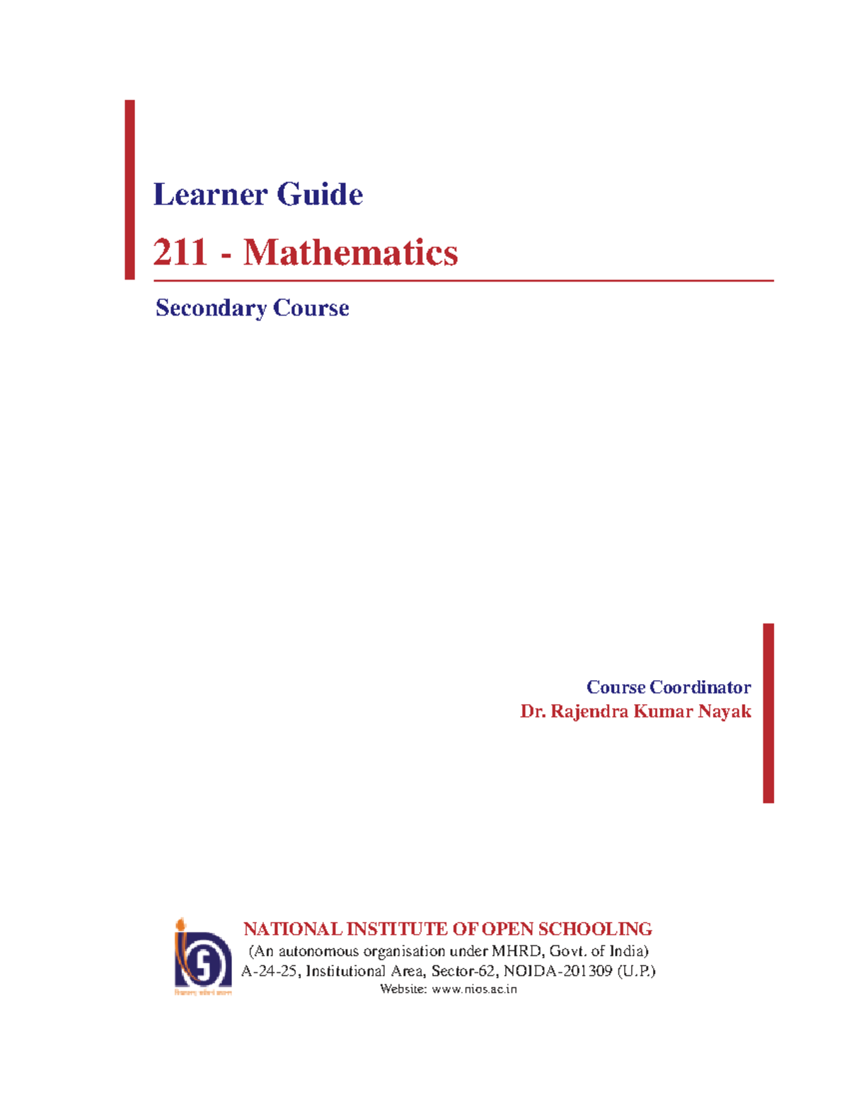 Learner Guide 211: Mathematics Secondary Course Overview and Tips - Studocu