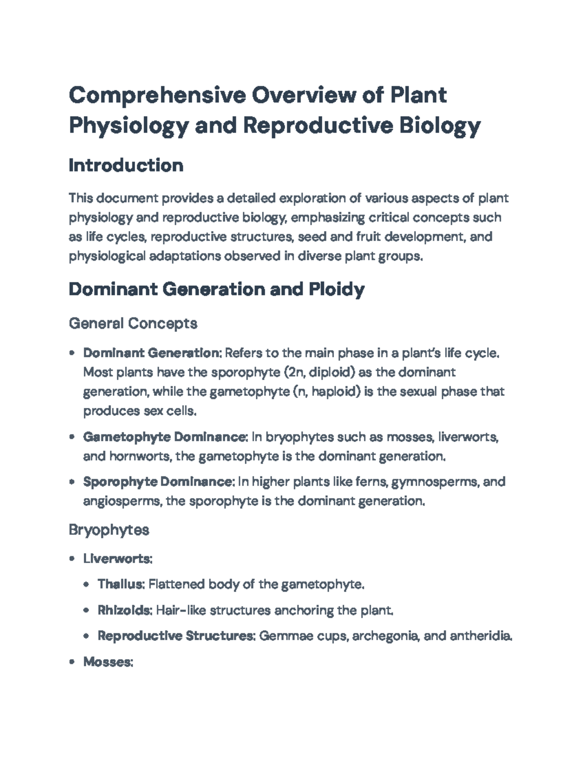 Comprehensive Guide to Plant Physiology & Reproductive Biology ...