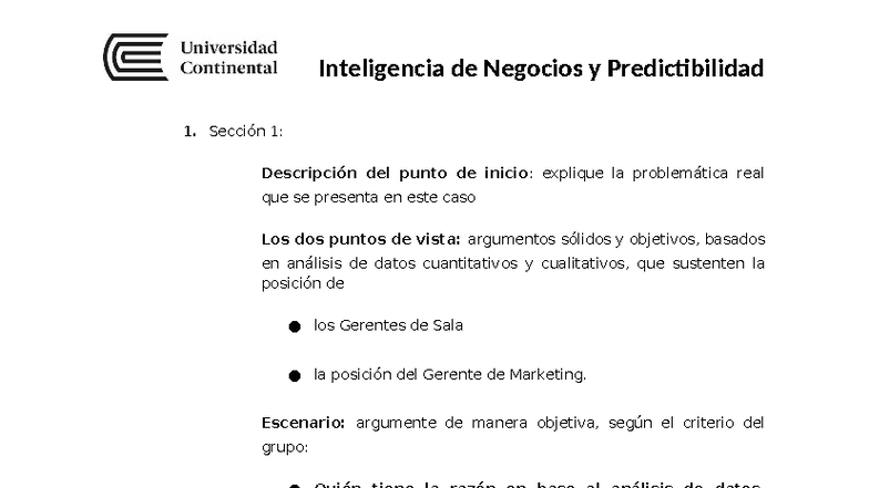Inteligencia de Negocios y Predictibilidad 1: Análisis de Datos y ...