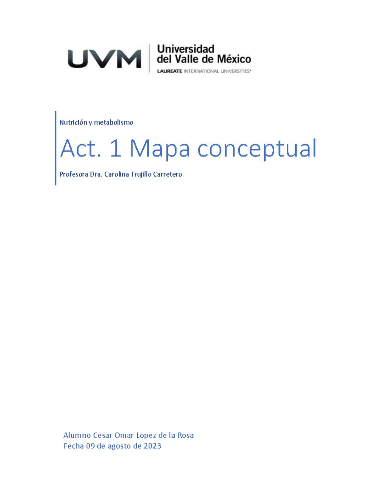 Mapa Conceptual de Nutrición y Metabolismo - Act. 1 - Studocu
