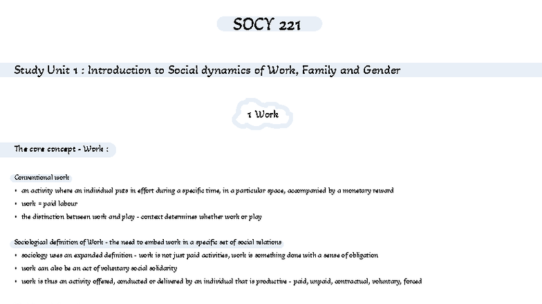 SOCY 221 Final Exam Notes: Work, Family, and Gender Dynamics - Studocu