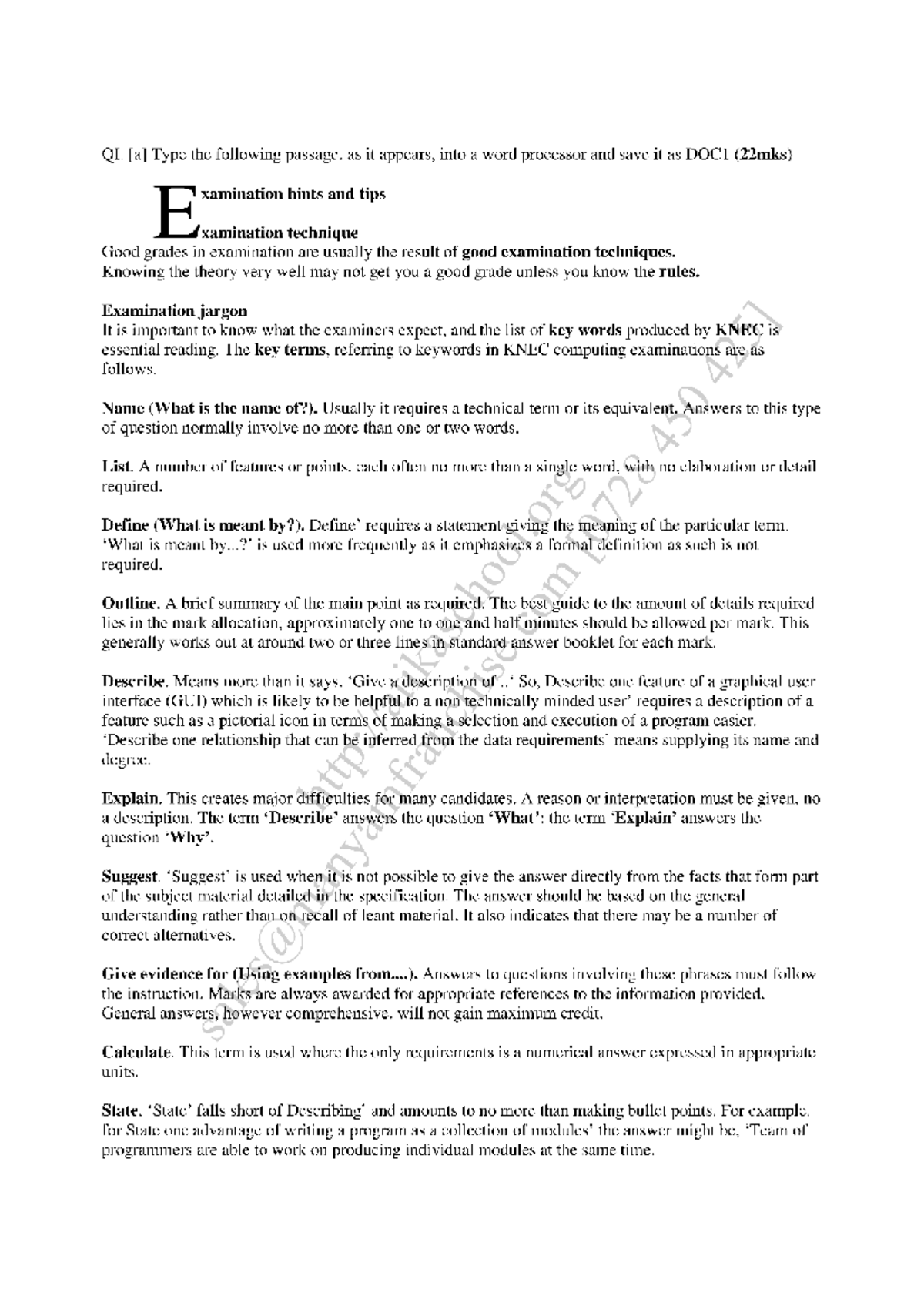 WORD Processor 16 Practical Exam Tips and Techniques - Studocu