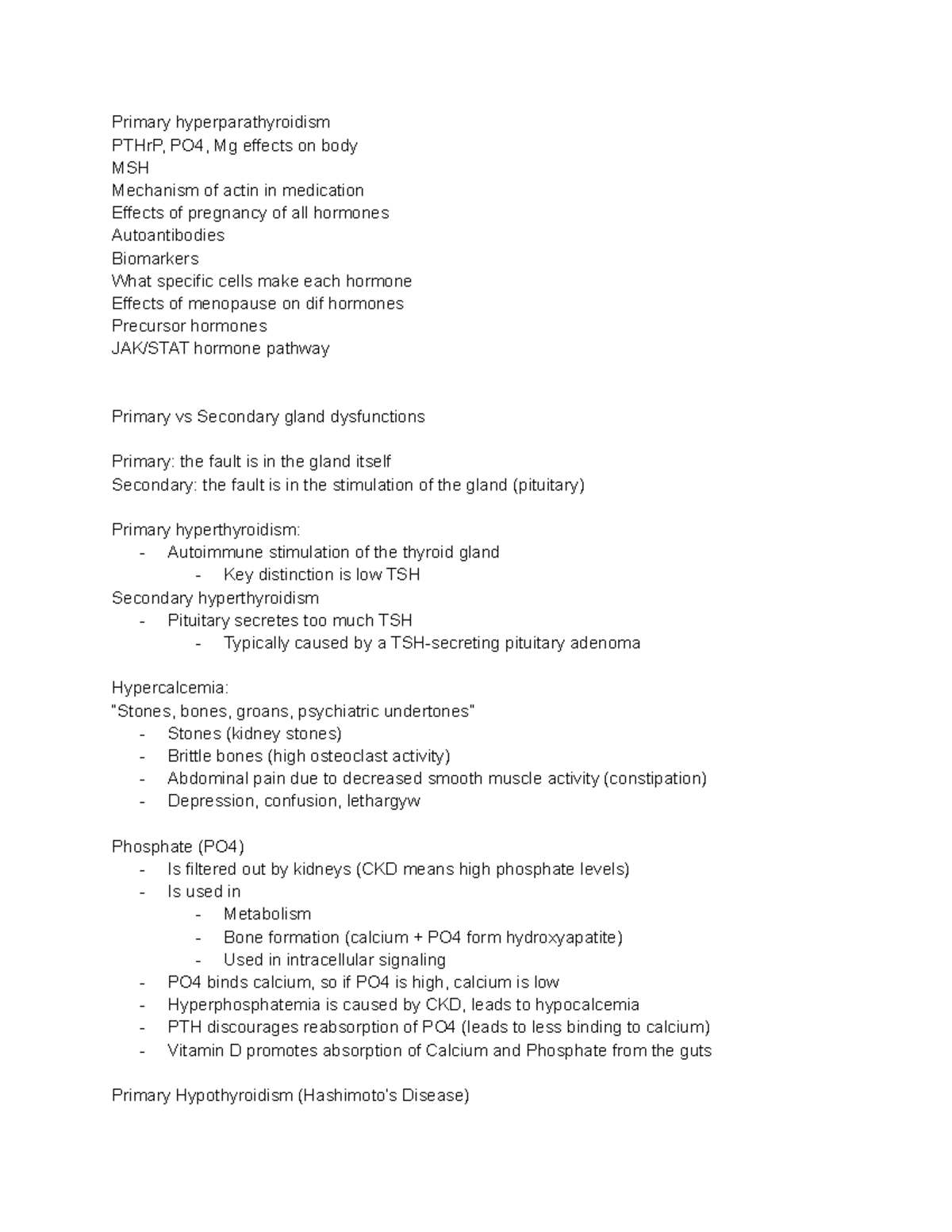 AnaP Lock-In Notes Guide: Hormonal Mechanisms & Dysfunctions - Studocu