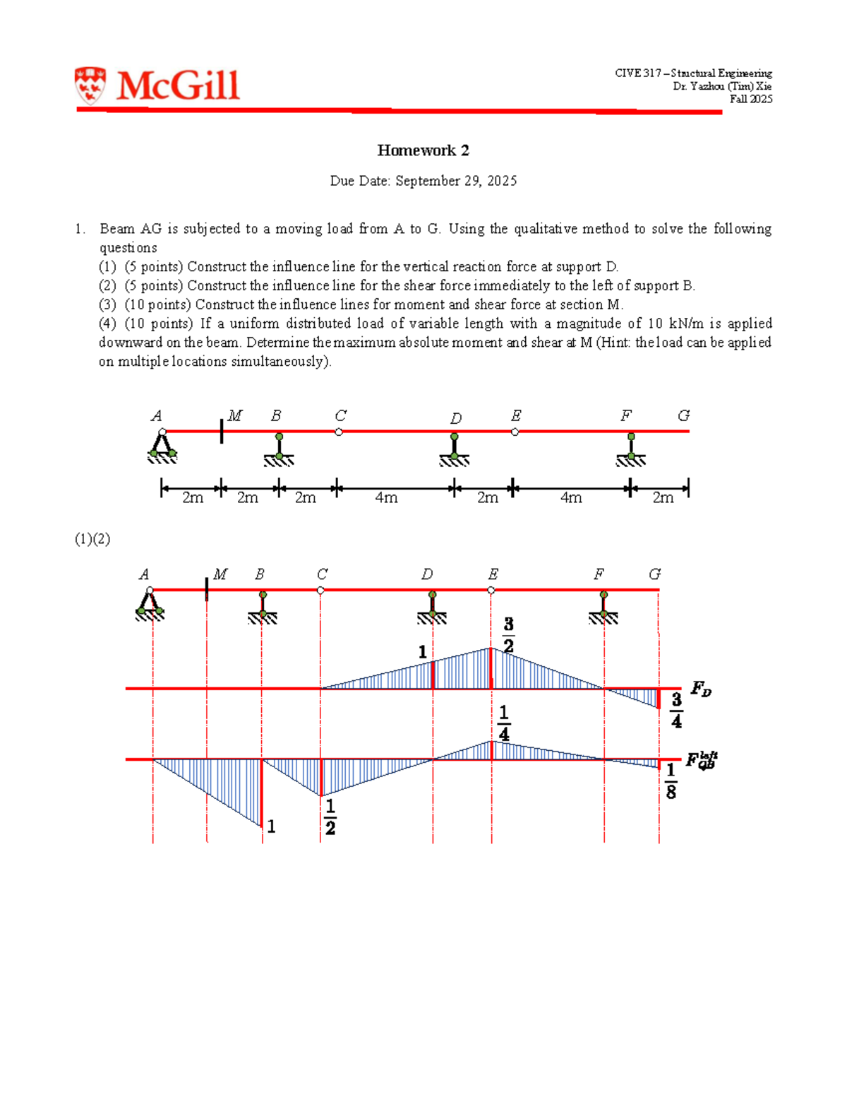 CIVE 317 Structural Engineering Fall 2025 Homework 2 Solutions - Studocu