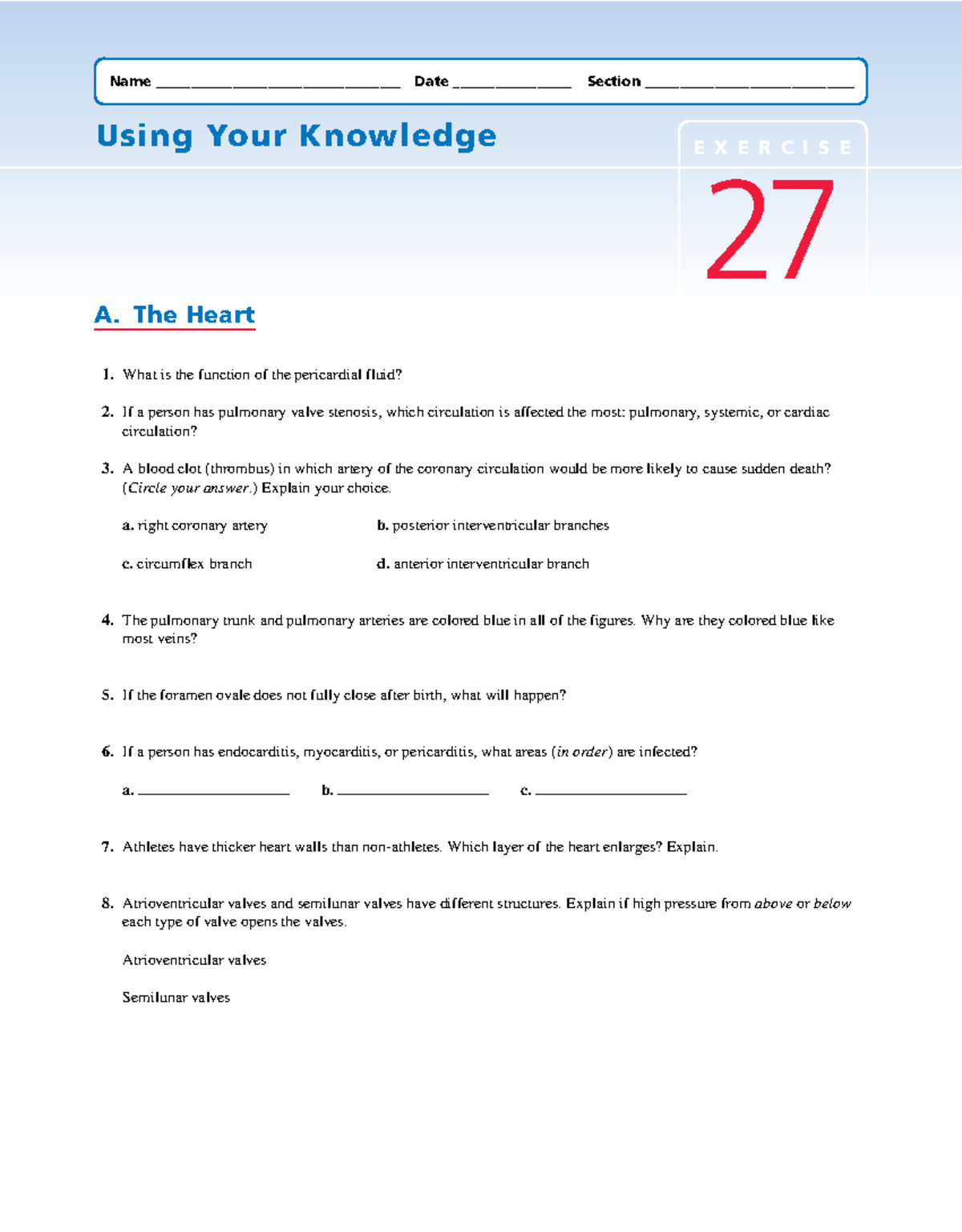 Exercise 27: Heart Structure & Function Insights - Studocu