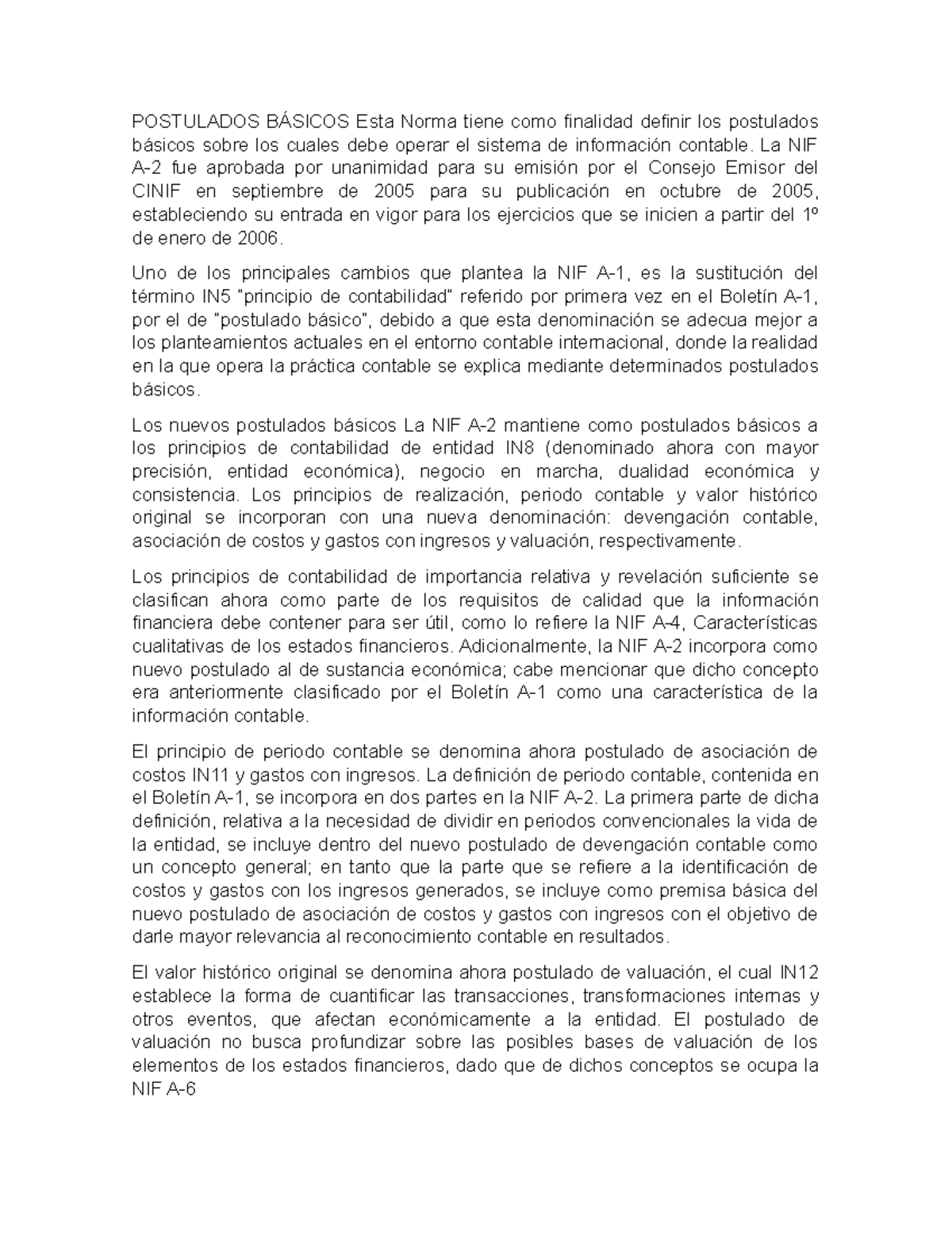 Postulados-basicos-conta - POSTULADOS BÁSICOS Esta Norma tiene como finalidad definir los ...