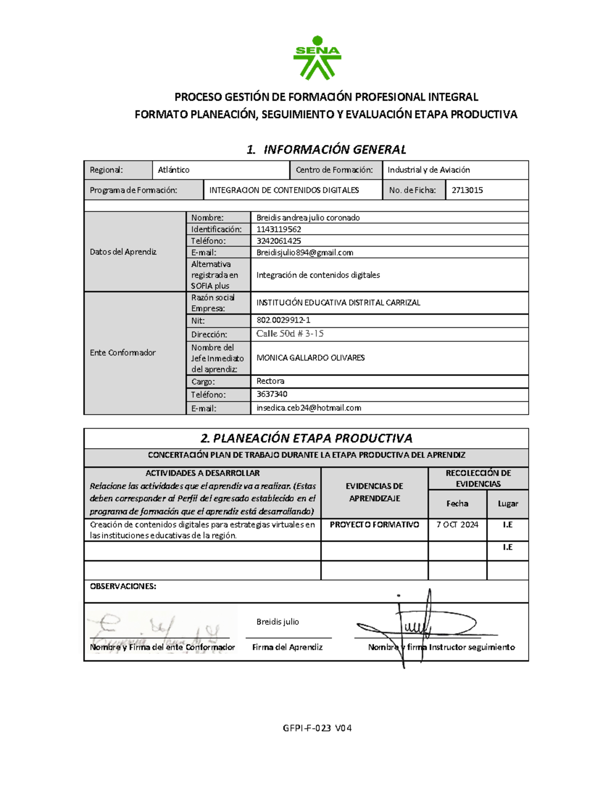 Breidis GFPI-F-023Formato ...