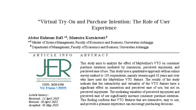 The Impact of Virtual Try On (VTO) on Purchase Intention: A Study on ...