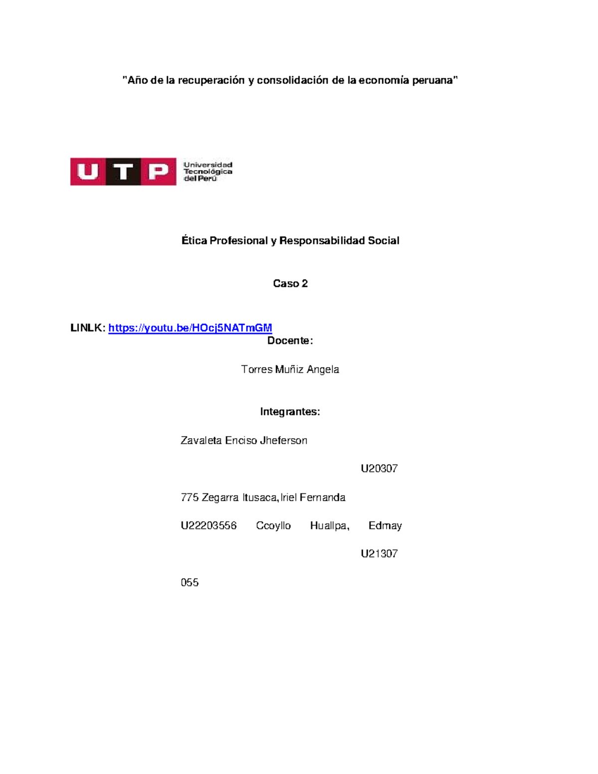 Análisis Ético del Caso TASA en Pucusana - Ética Profesional y RSE C2 ...