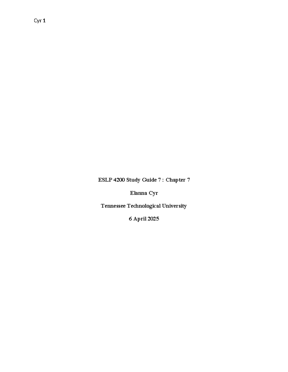 ESLP 4200 Study Guide 7: Key Insights on Assessing English Language ...