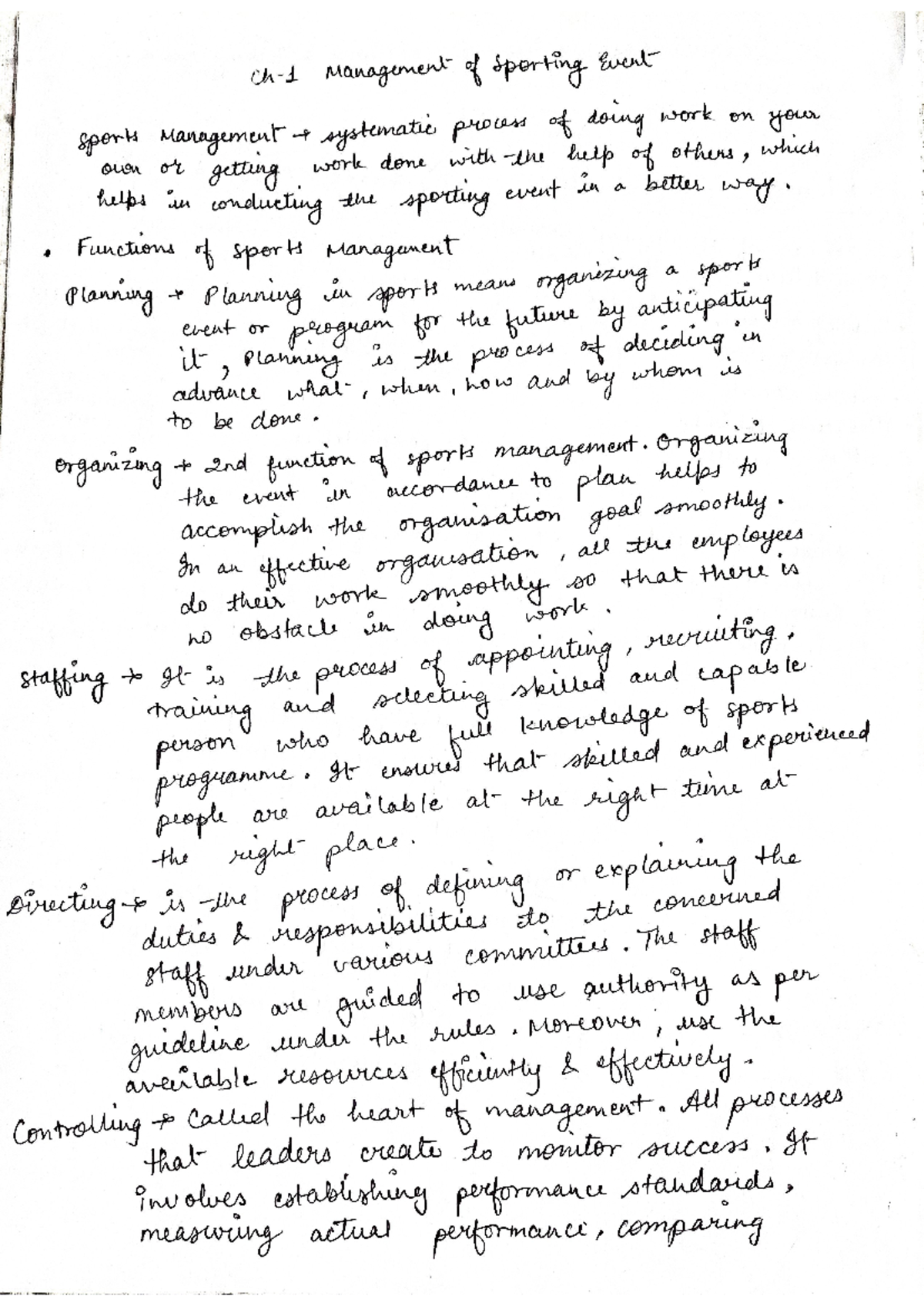 Physical education notes class 12 - Management of sporting Event sports ...