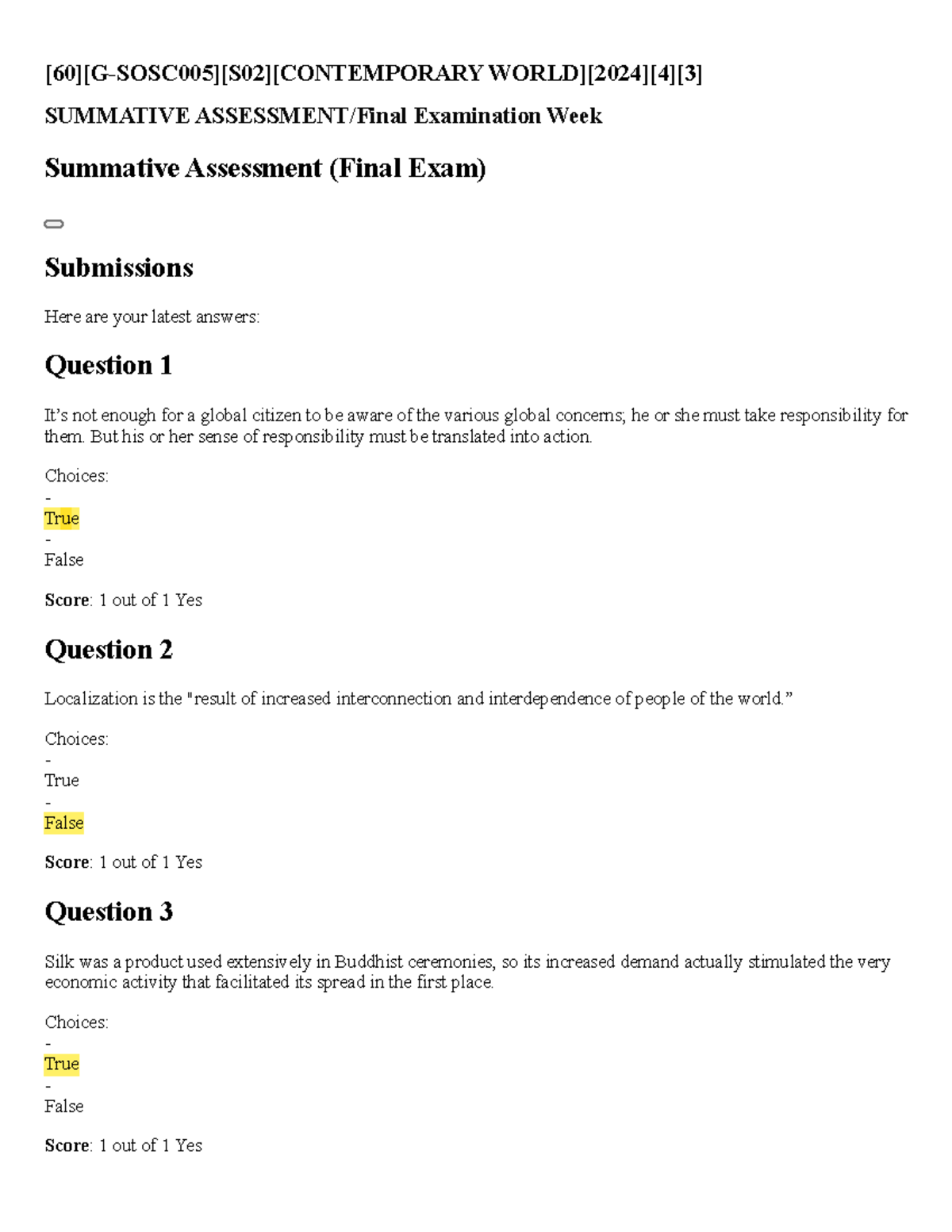 Contemp SA2: Final Exam Summative Assessment Answers and Analysis - Studocu