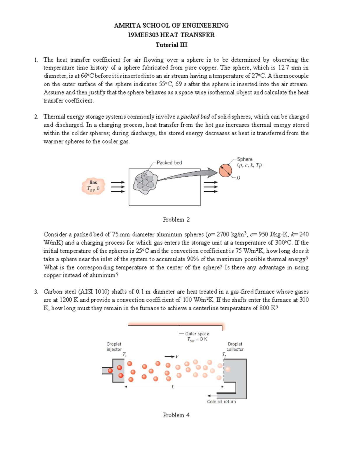 19mee303 Tutorial 3 Unsteady Heat Conduction Problems Studocu