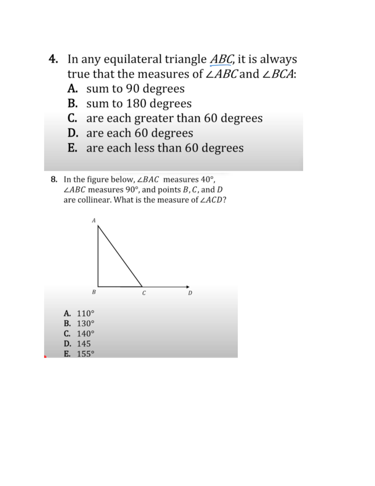 ACT Geometry Practice: Equilateral Triangles, Parallelograms ...