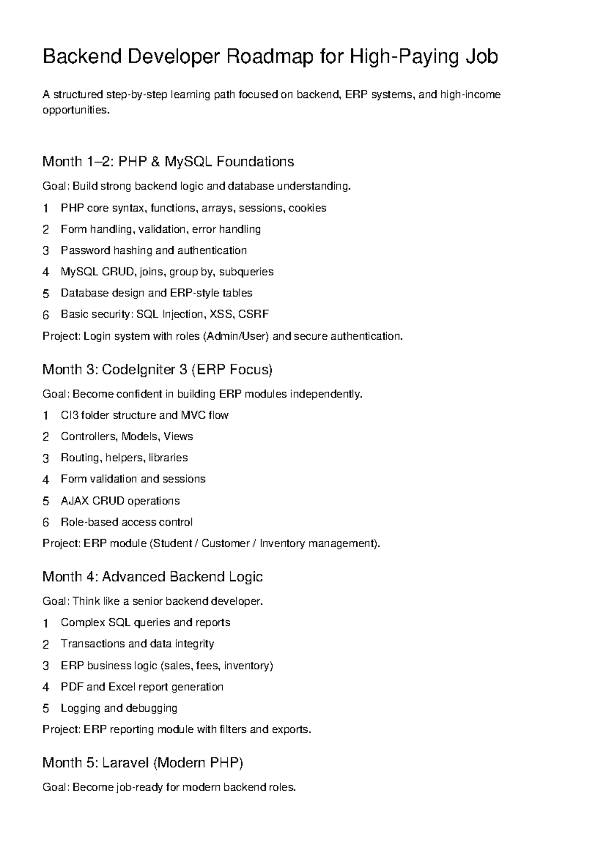 Backend Developer Roadmap for High Paying Jobs - Studocu