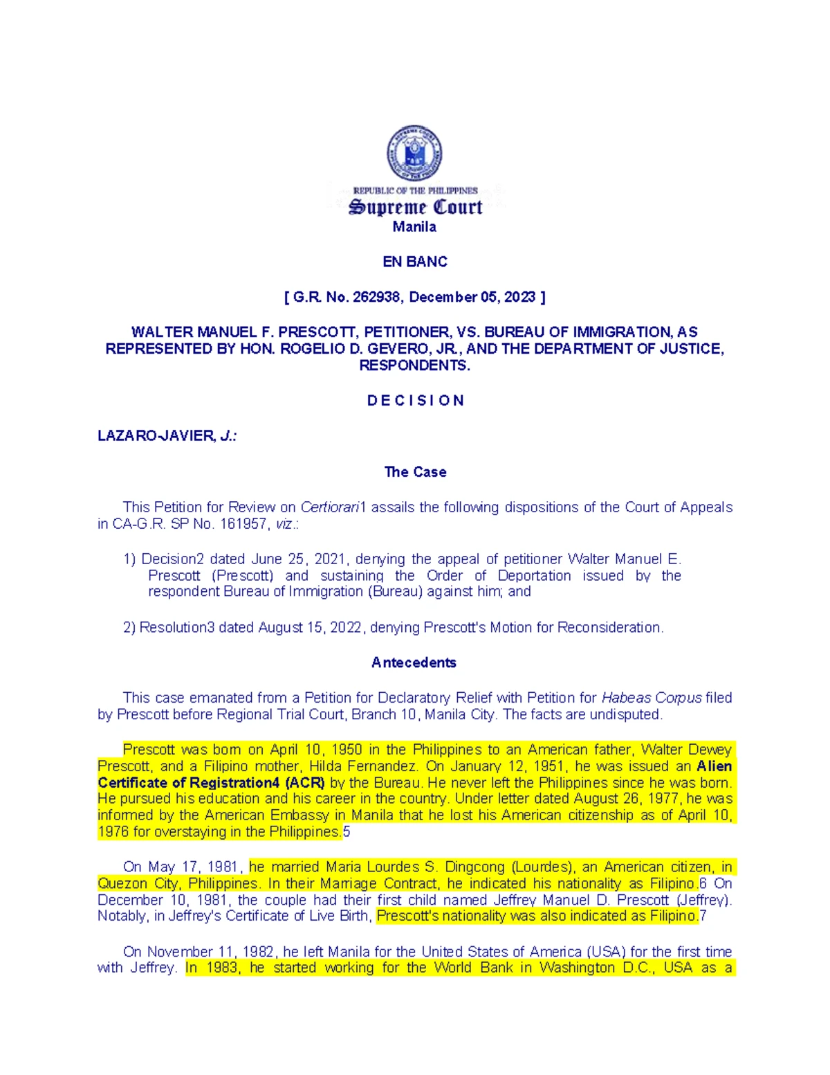 PD-1152 - Presidential Decree - PRESIDENTIAL DECREE No. 1152 Subject ...