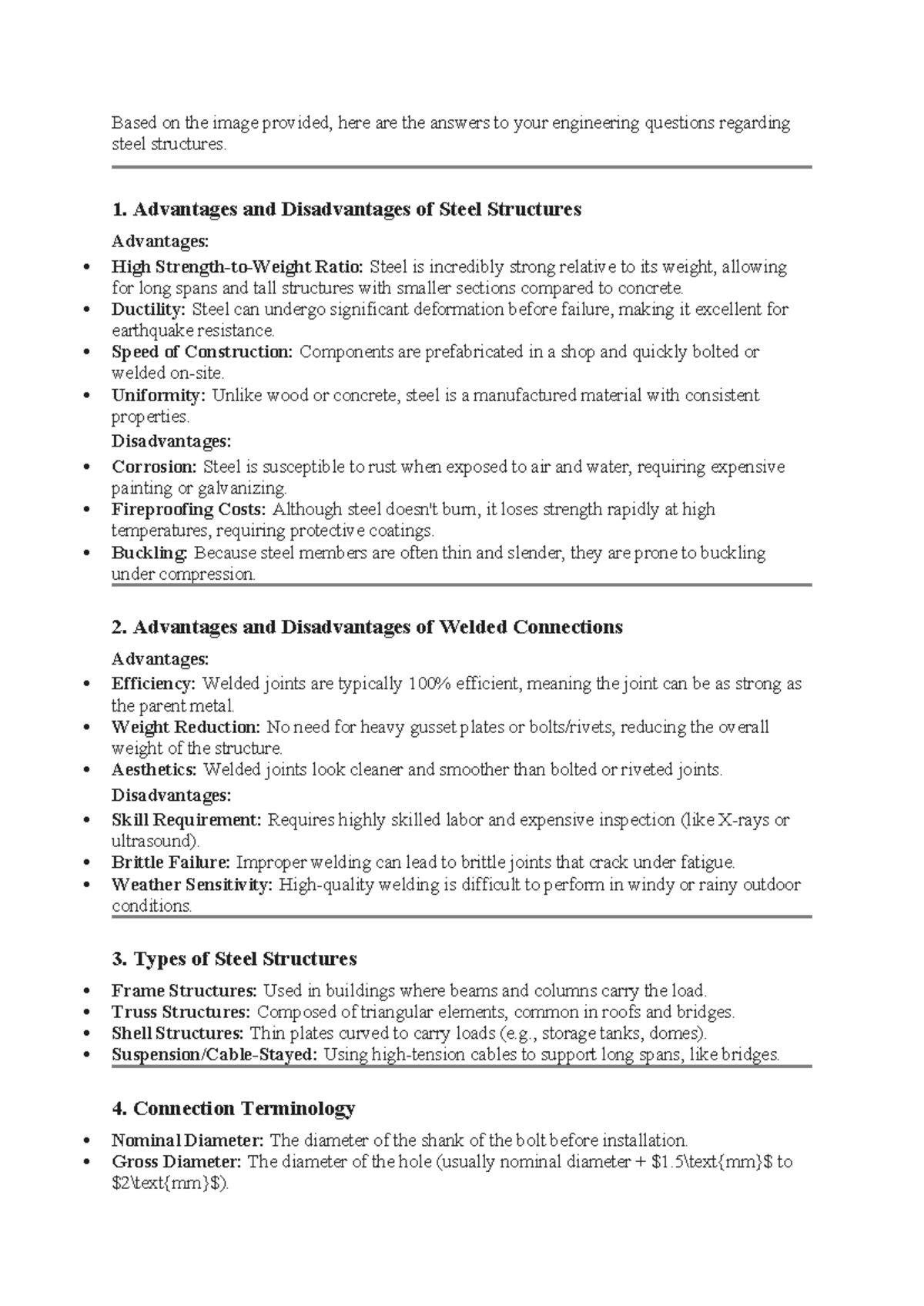 ENGR 101: Advantages & Disadvantages of Steel Structures - Studocu