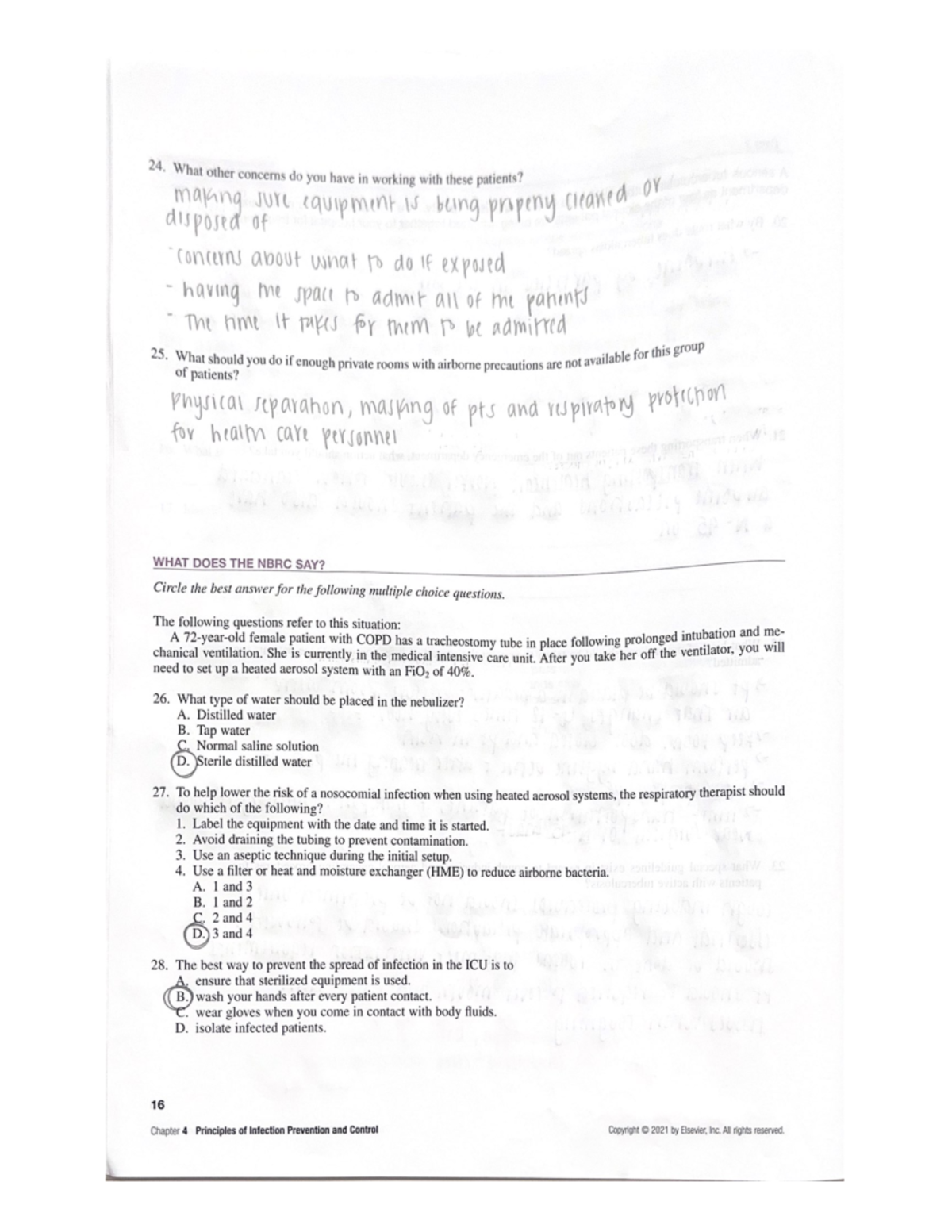 Egan's ch.4 workbook 2 - kailey ward - RESP 3111 - Studocu