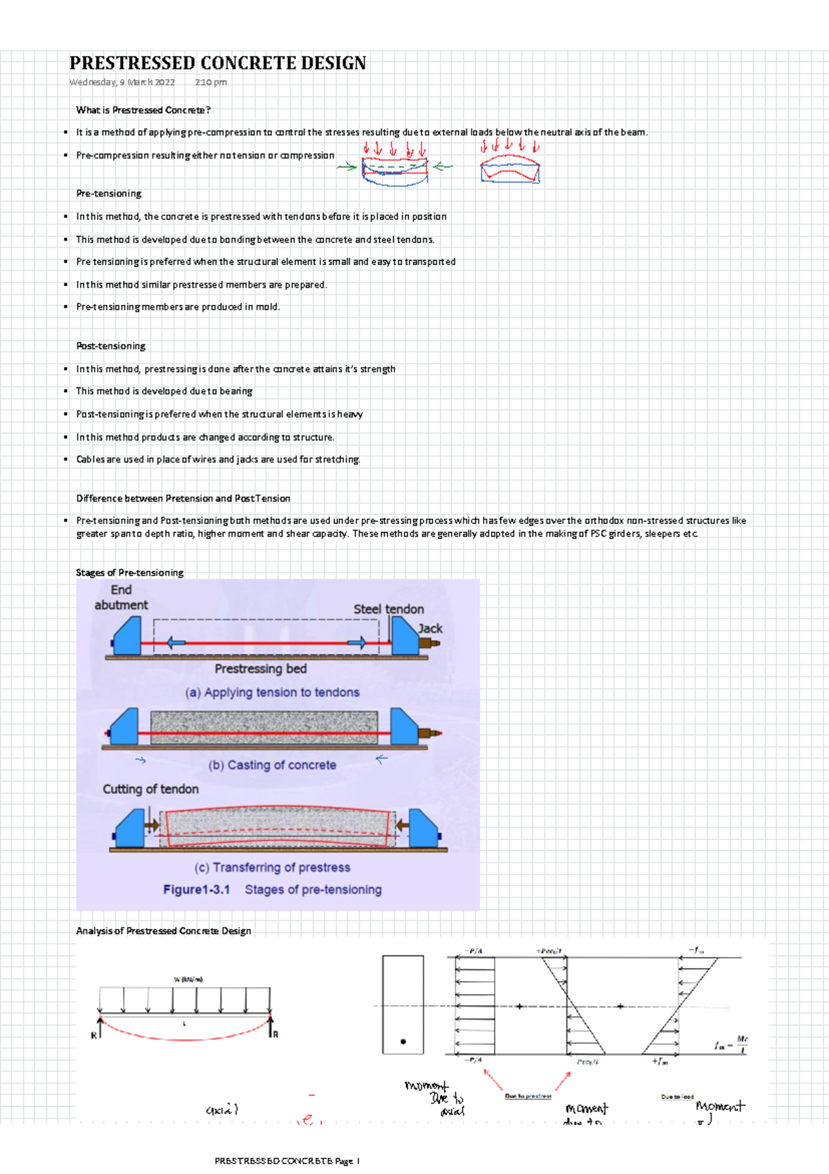 PCD Lecture 1 - Prestressed Concrete Concepts & Sample Problems - Studocu