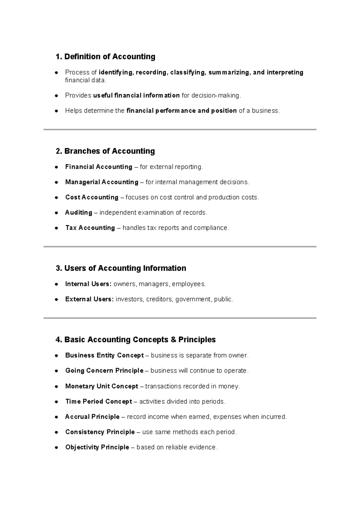 ACC 101: Intro to Accounting Process and Key Concepts Review - Studocu