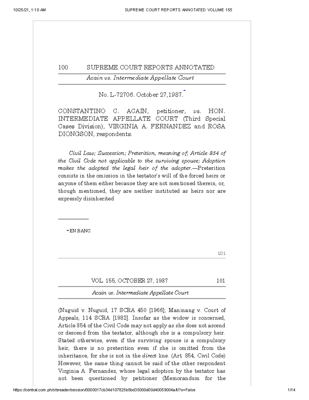 Acain v. IAC: Legal Implications of Preterition in Succession Cases ...