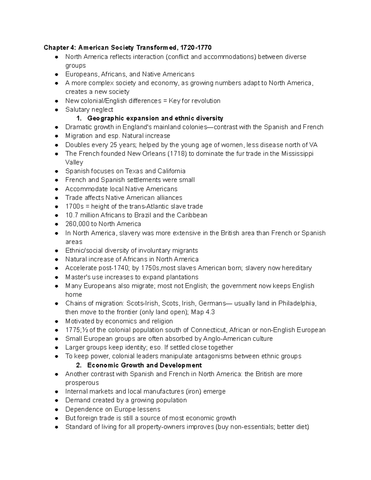 APUSH Chapter 4 & 5 Notes: Transformation of American Society and ...