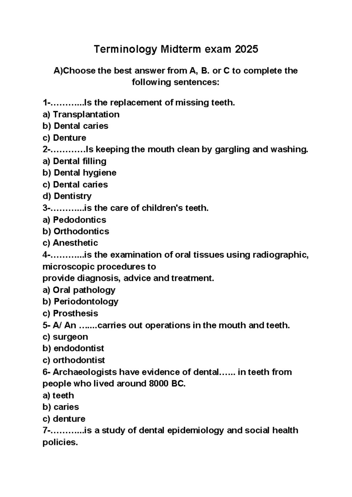 Terminology Midterm Exam 2025 - Key Concepts and Questions - Studocu