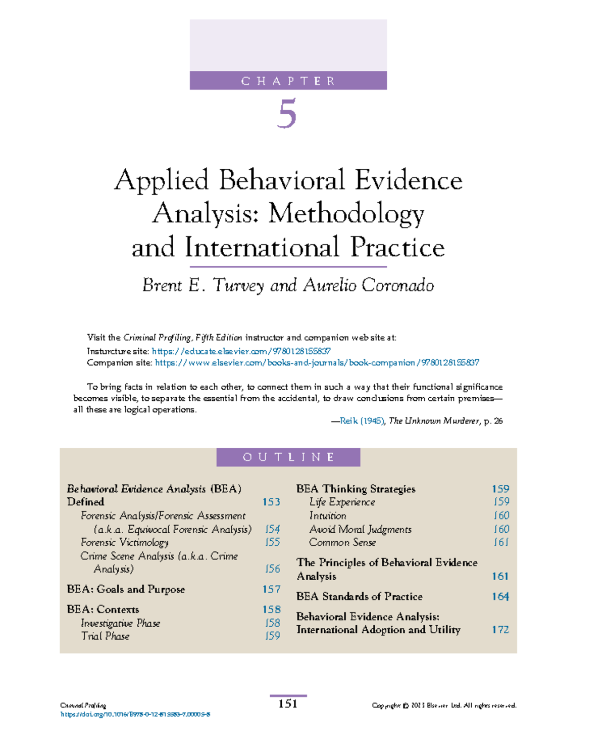 Chapter 5 - Criminology: Applied Behavioral Evidence Analysis Insights ...
