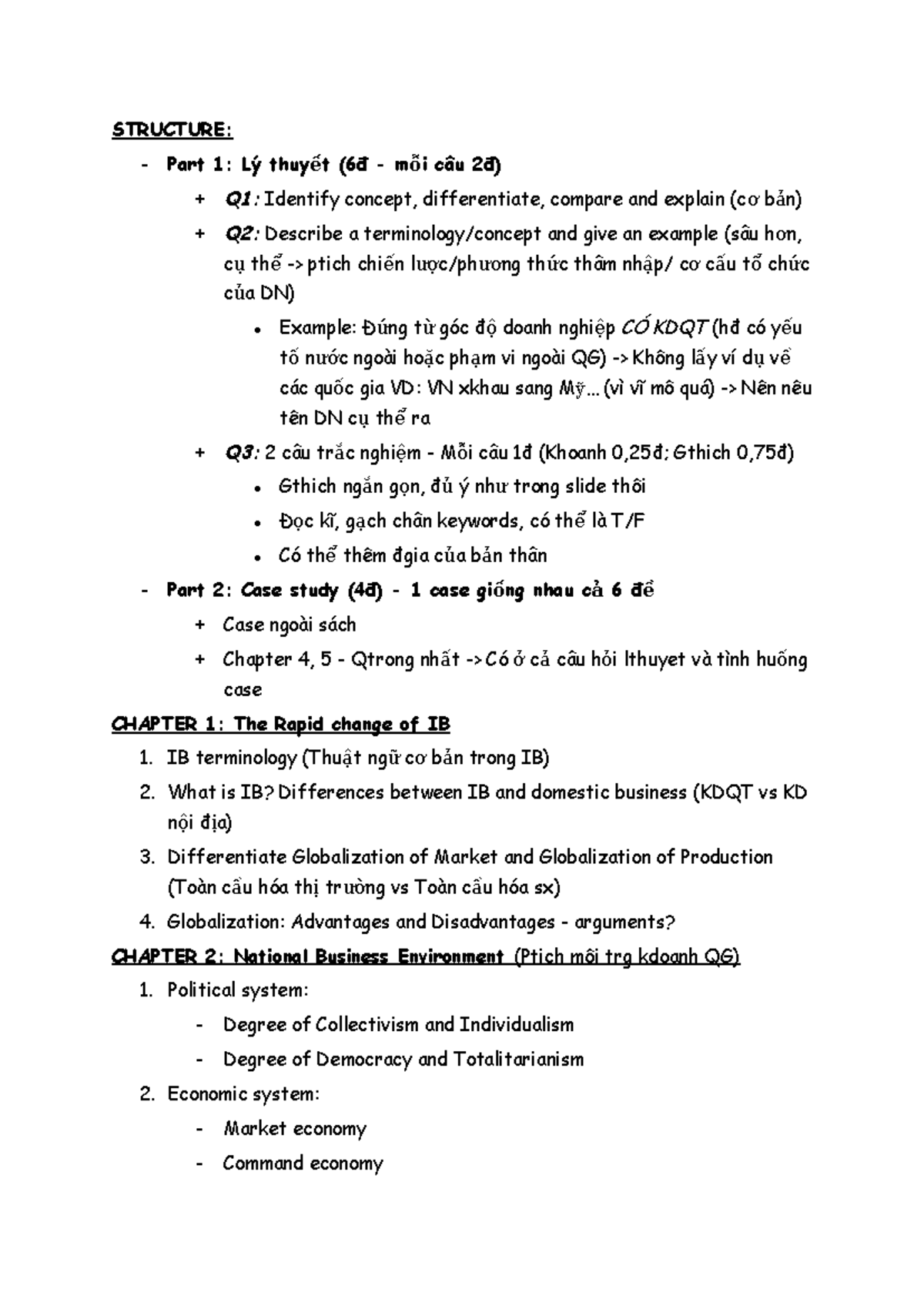 [International Business] Structure and Case Study Notes - Studocu