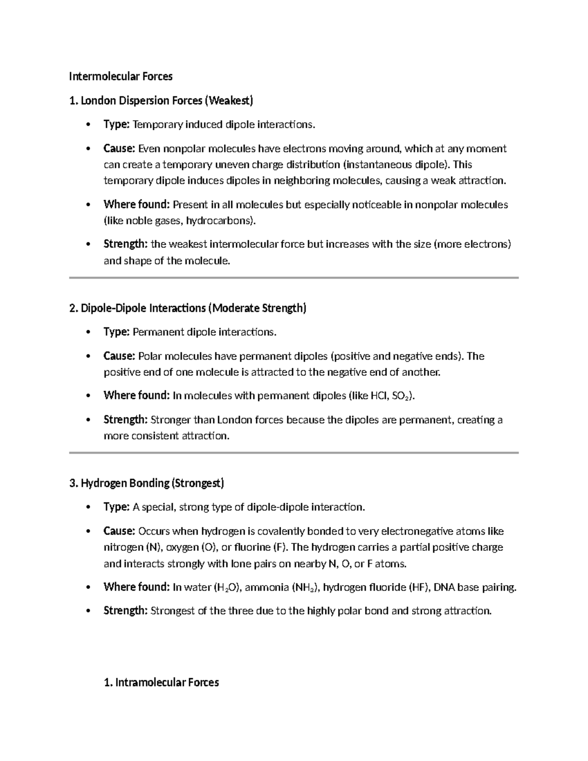 Intermolecular and Intramolecular Forces: A Comprehensive Overview ...