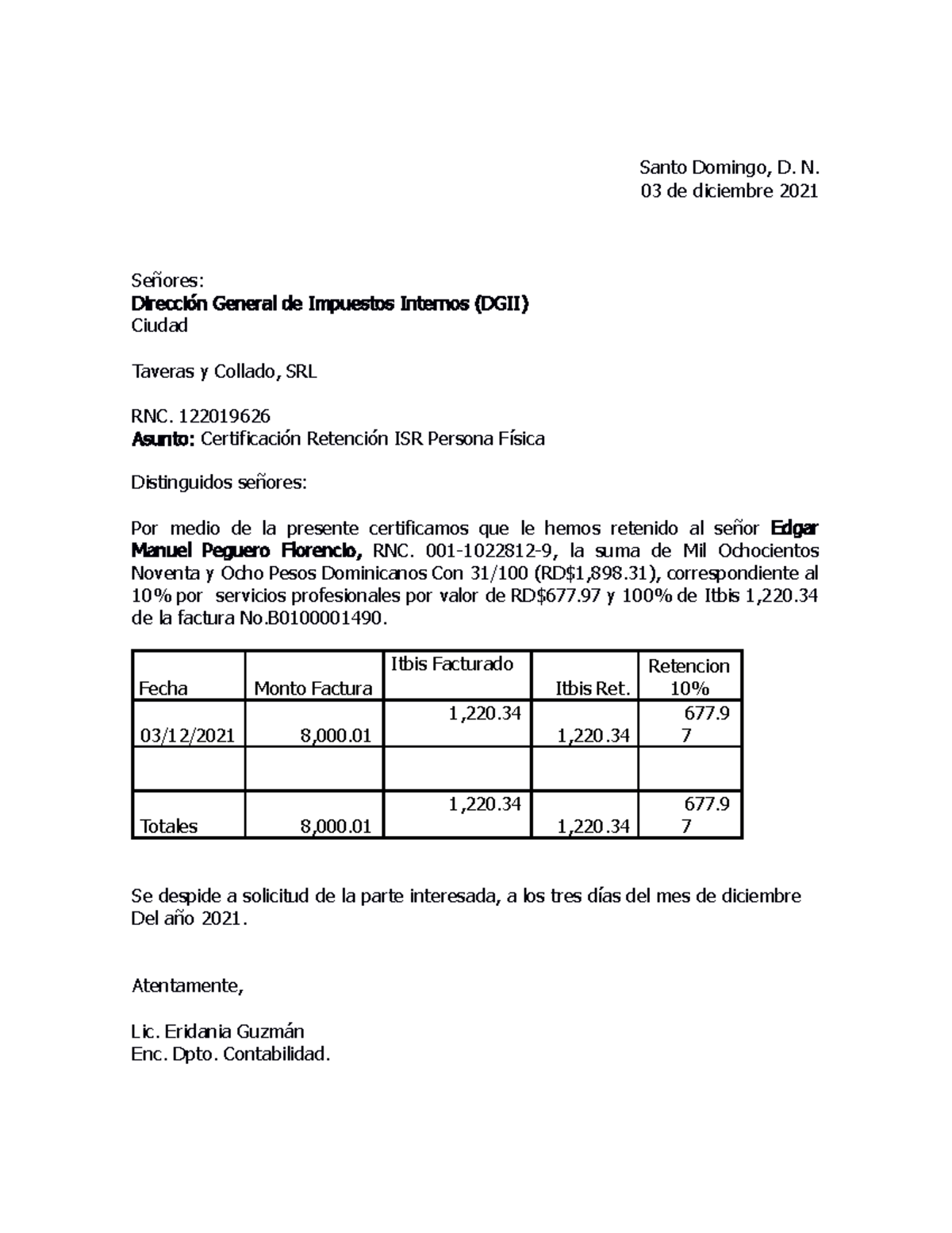 Retenciones Dgii