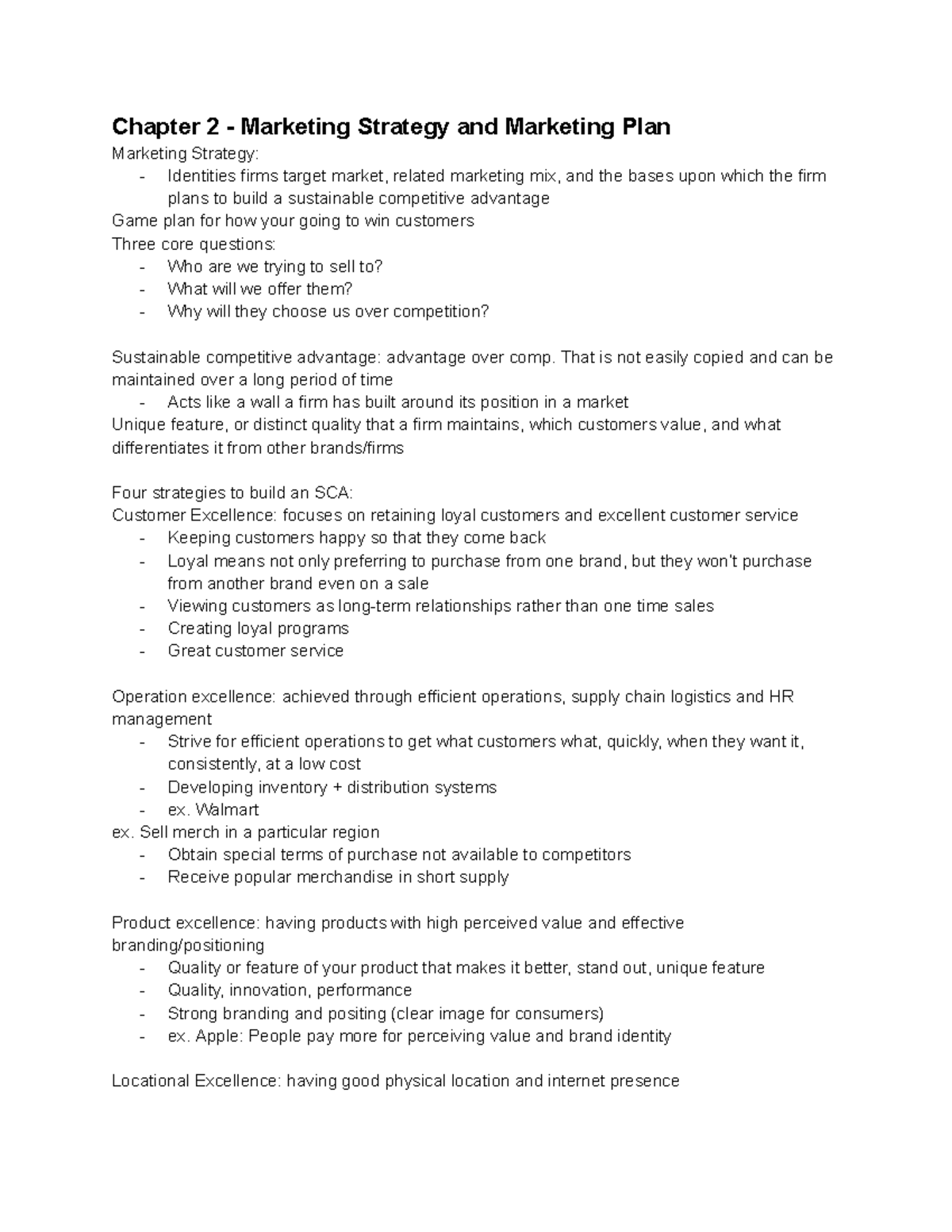 BU252 Chapter 2: Marketing Strategy & Plan Overview - Studocu