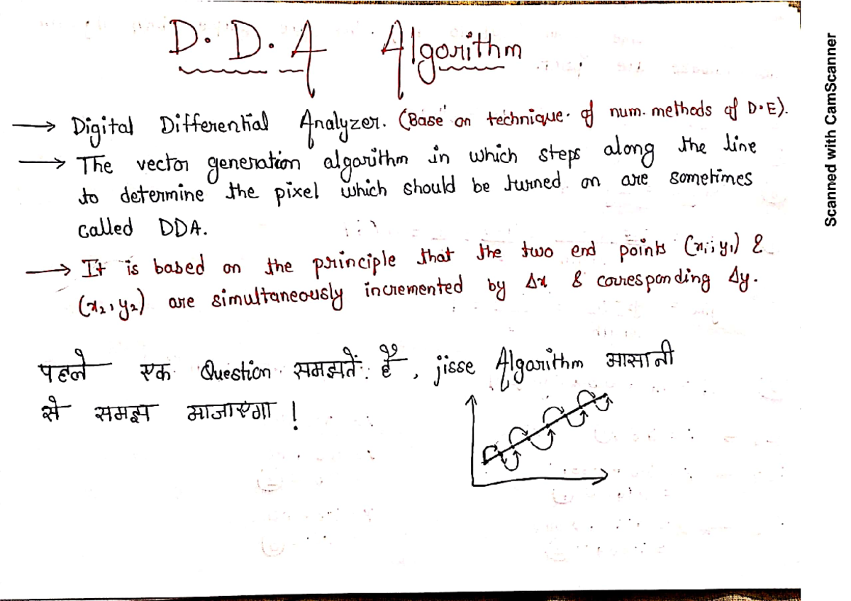 Unit-2 Computer Graphics-rotated - D. D. 4 Algorithm Digital ...