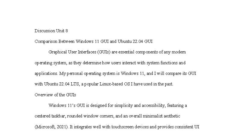 Unit 8 Discussion forum operating system - Discussion Unit 8 Comparison ...