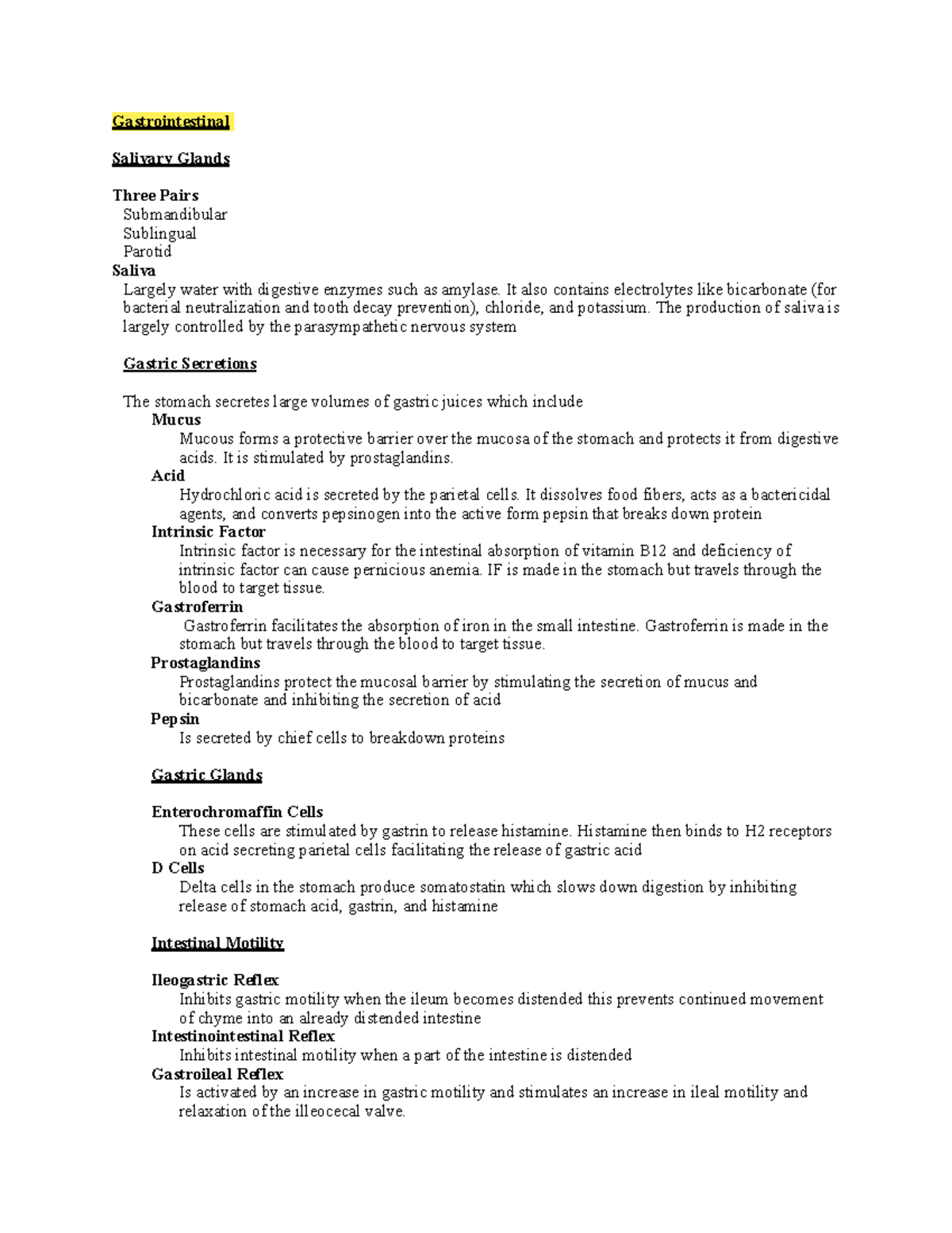 Gastrointestinal Physiology: Salivary Glands & Secretions (BIO 101 ...