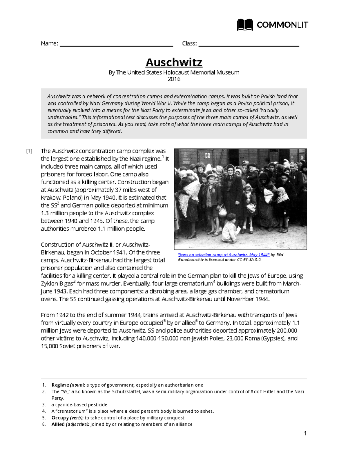 AUS 101: Understanding the Auschwitz Concentration Camps - Studocu