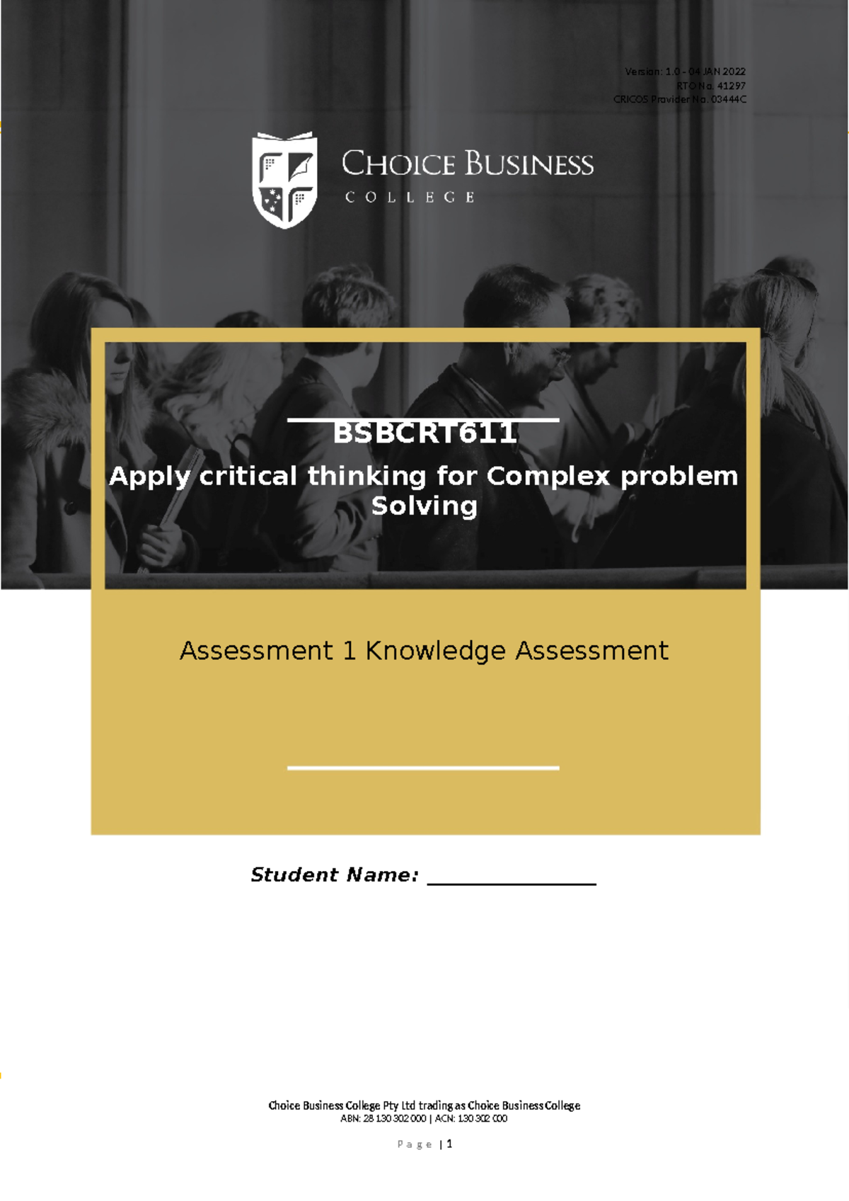 BSBCRT611 Assessment 1: Knowledge Questions for Complex Problem Solving ...