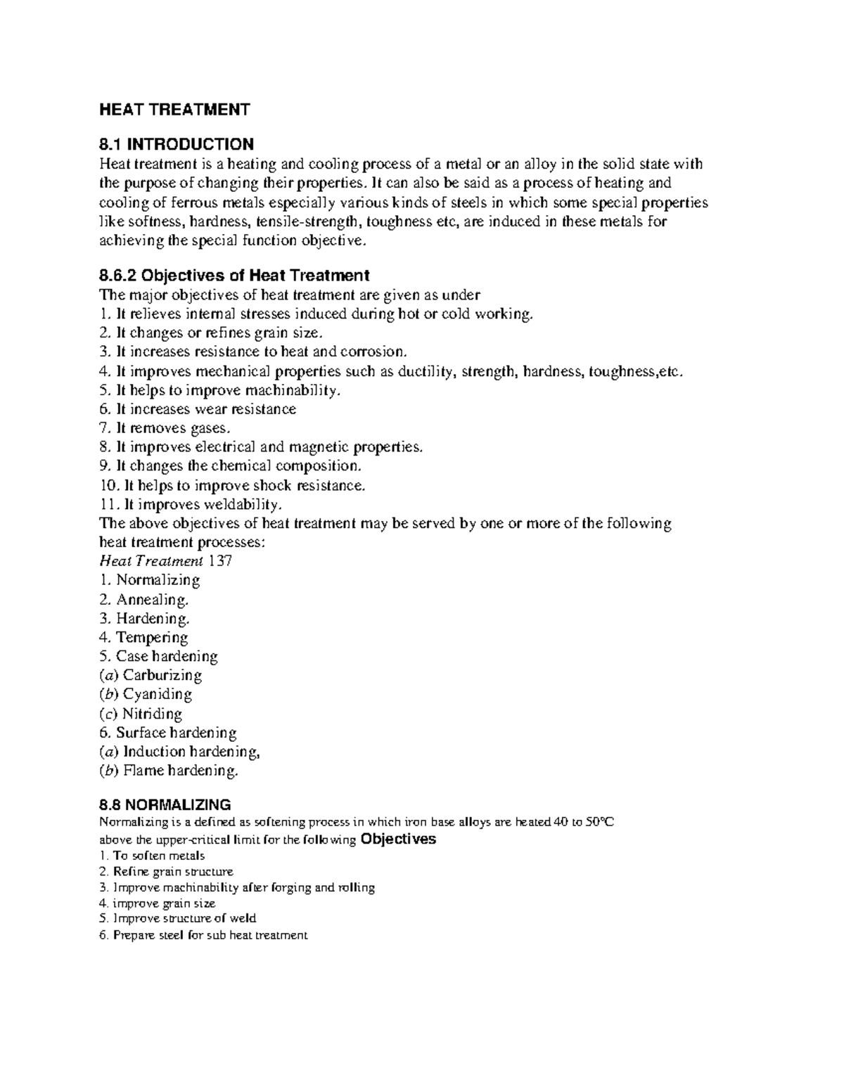HEAT Treatment - HEAT TREATMENT 8 INTRODUCTION Heat treatment is a ...
