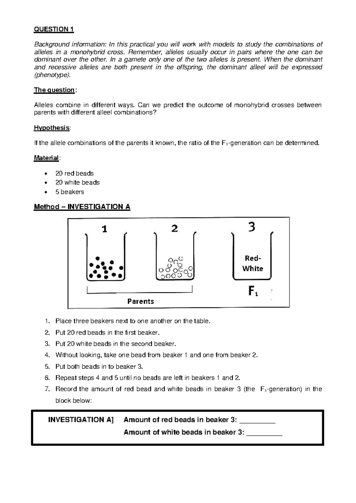 3 Grade 12 Genetics Practical 2 ENG - QUESTION 1 Background information ...
