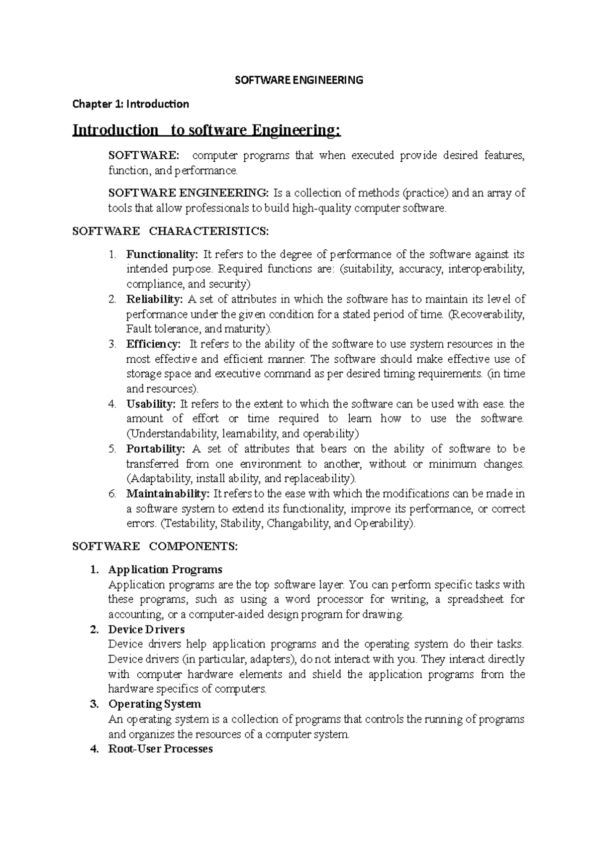Software Engineering-Notes - SOFTWARE ENGINEERING Chapter 1 ...
