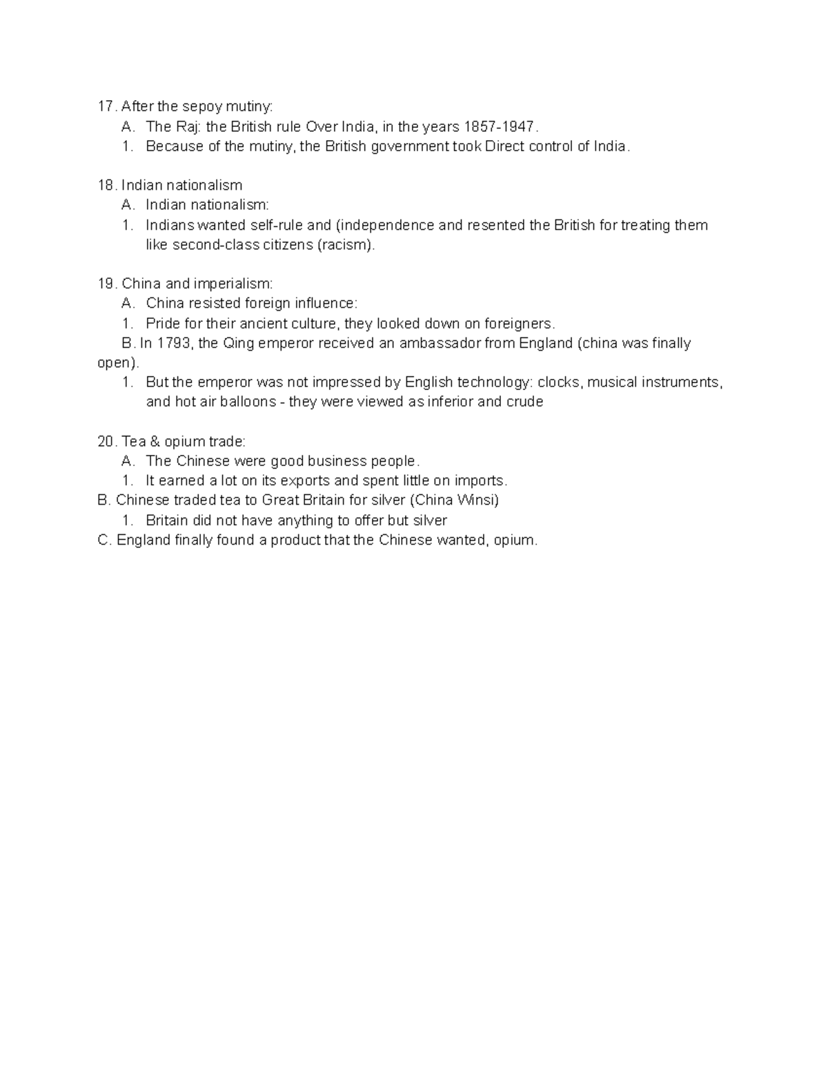 British Imperialism in India and China's Response to Foreign Influence ...