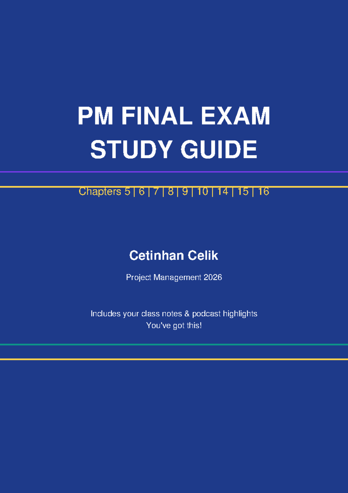 PM Final Exam Study Guide - Project Management 2026 - Studocu