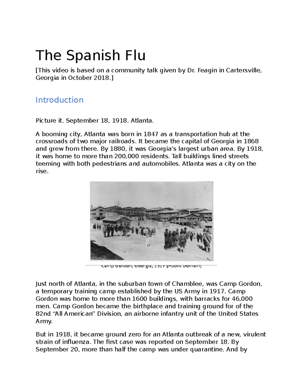 HIST 1112 - Exploring the Impact and Origins of the Spanish Flu - Studocu