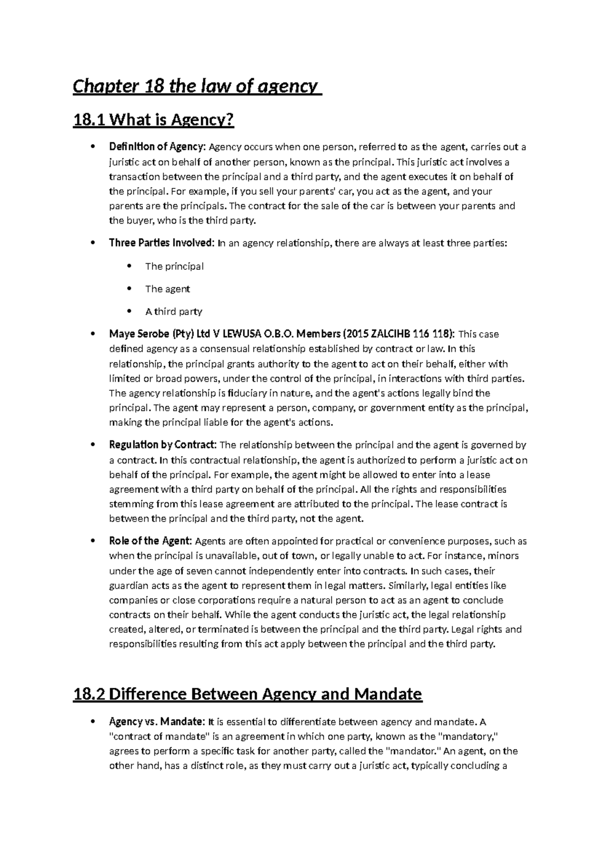 Chapter 18: Understanding the Law of Agency in Contractual Actions ...