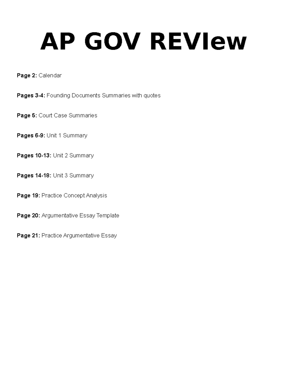 AP GOV Review: Comprehensive Study Guide for Final Exam - Studocu