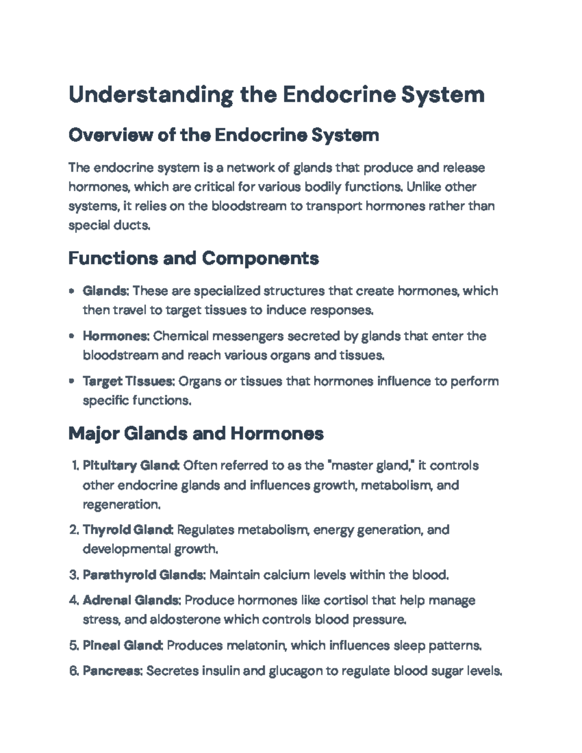 Endocrine System Overview and Hormonal Functions - Study Guide ...