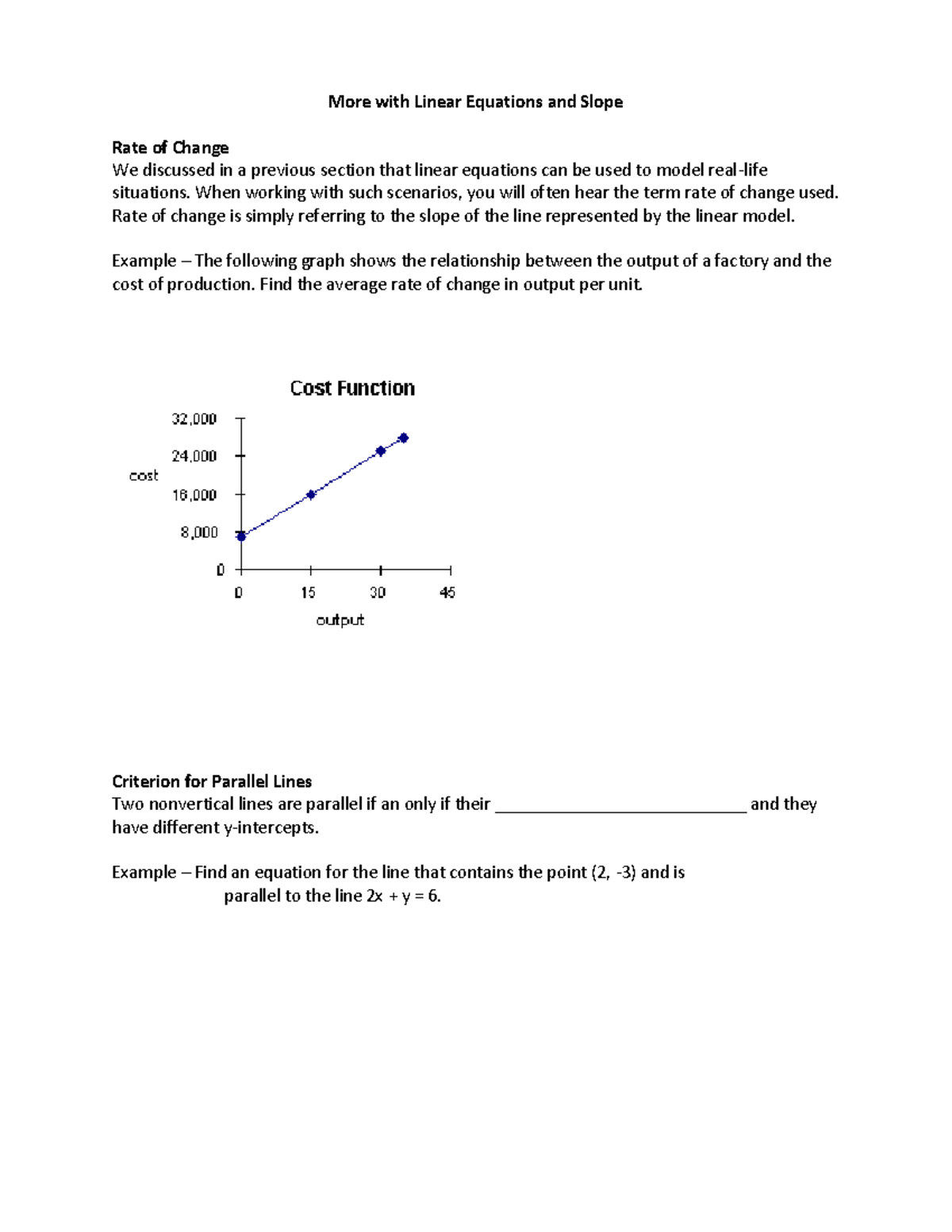 Understanding Linear Equations: Slope & Rate of Change - Studocu