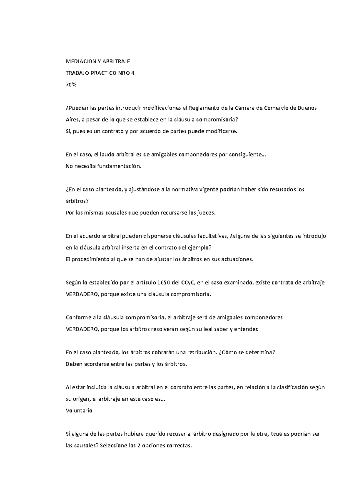 Mediacion tp4 - Trabajo practico nro 4 con70% - MEDIACION Y ARBITRAJE TRABAJO PRACTICO NRO 4 70% ...