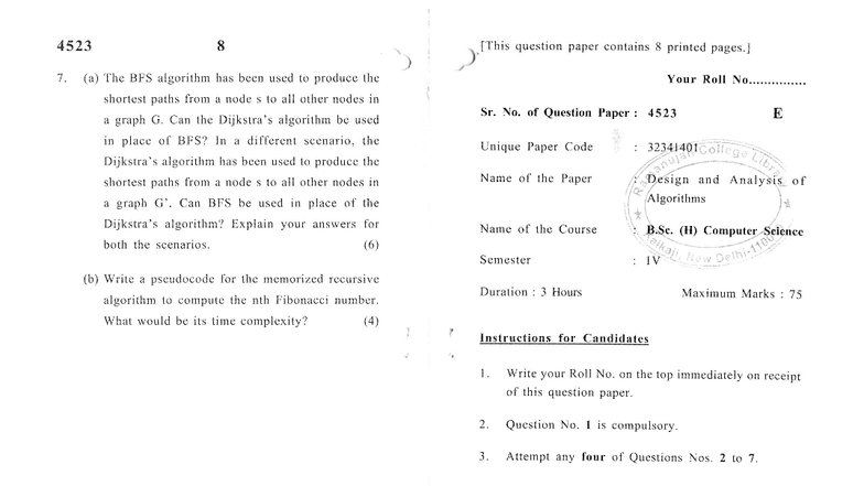4523 Computer Science Final Exam Question Paper Analysis - Studocu
